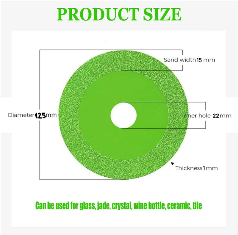 Disc diamantat pentru flex, de taiat sticla si cristal, 125mm ...